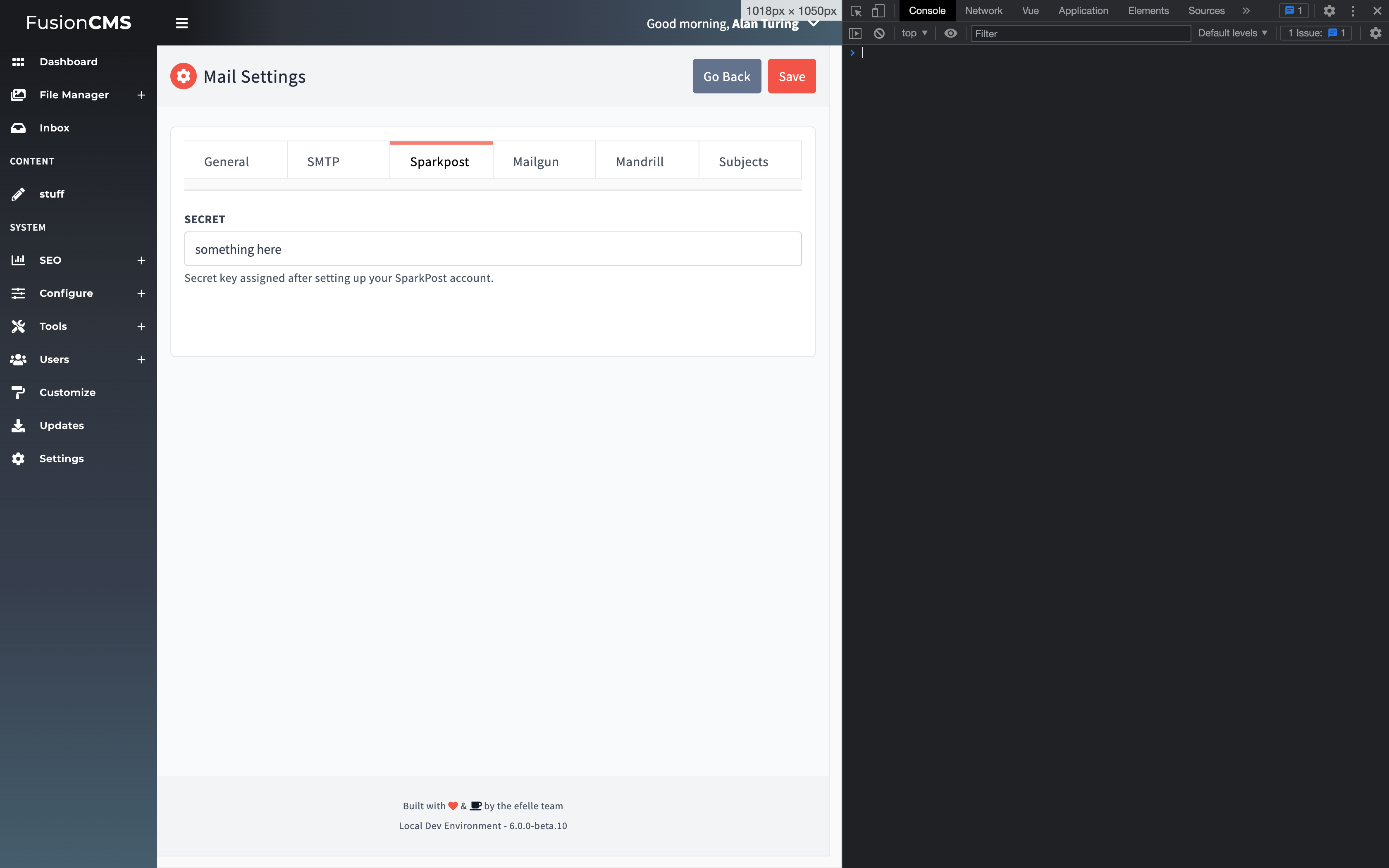 Can't enter in Sparkpost Secret · Issue #795 · fusioncms/fusioncms · GitHub