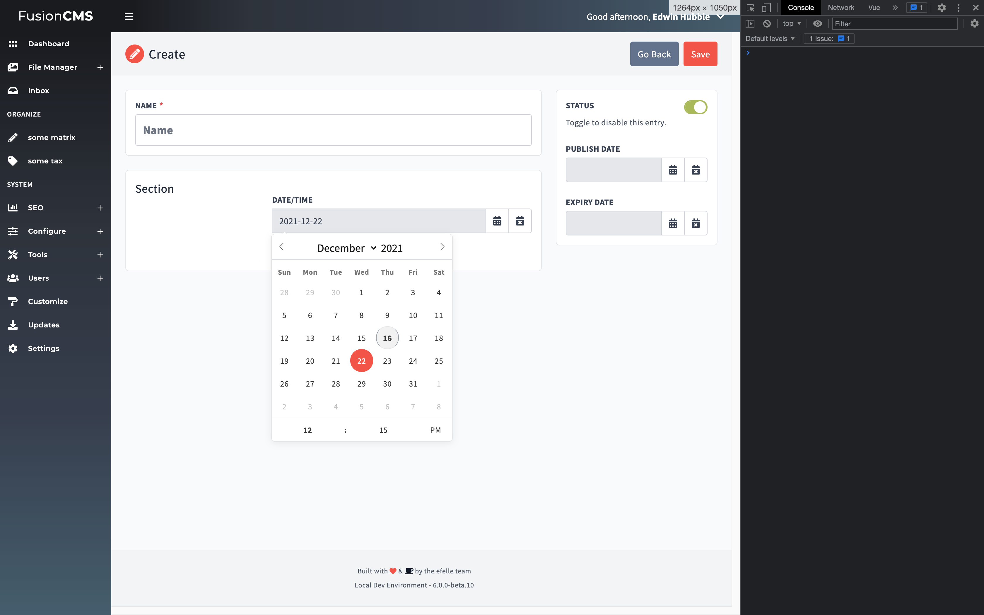 Date/Time field doesn't show time · Issue #806 · fusioncms/fusioncms · GitHub