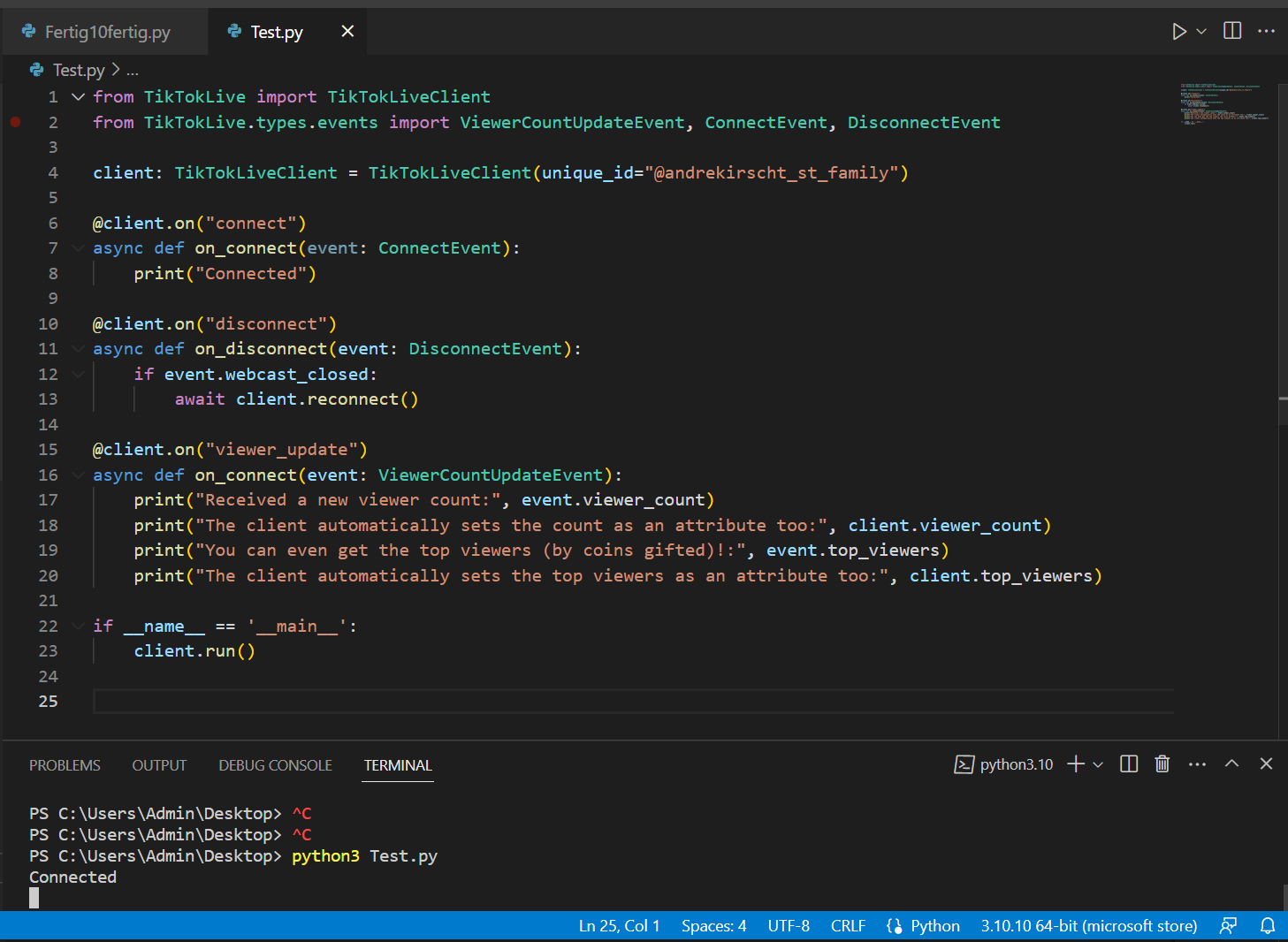ViewerUpdateEvent dosn´t work · Issue #110 · isaackogan/TikTokLive · GitHub