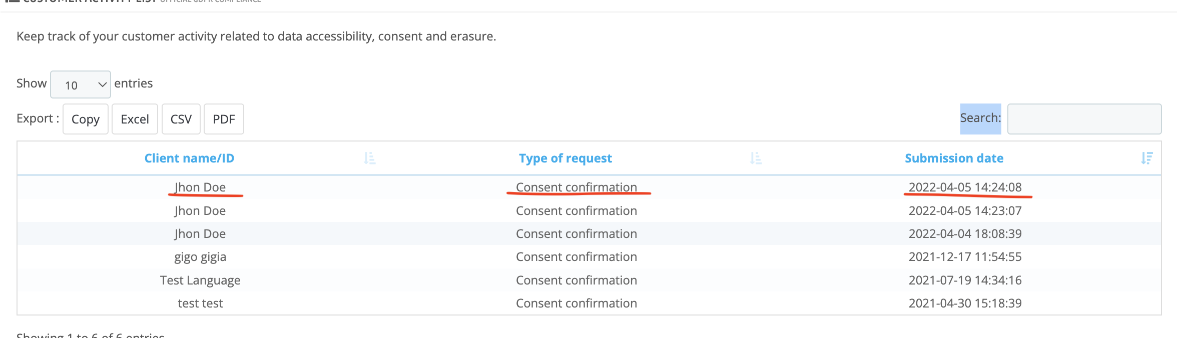 Data not updated within the GDPR module in the back end. · Issue #28137 ...