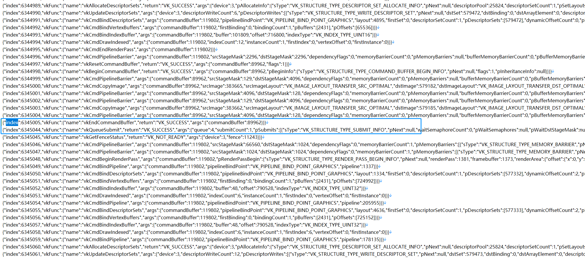 [gfxrecon-convert] About Index continuity of jsonl · Issue #1031 · LunarG/gfxreconstruct · GitHub