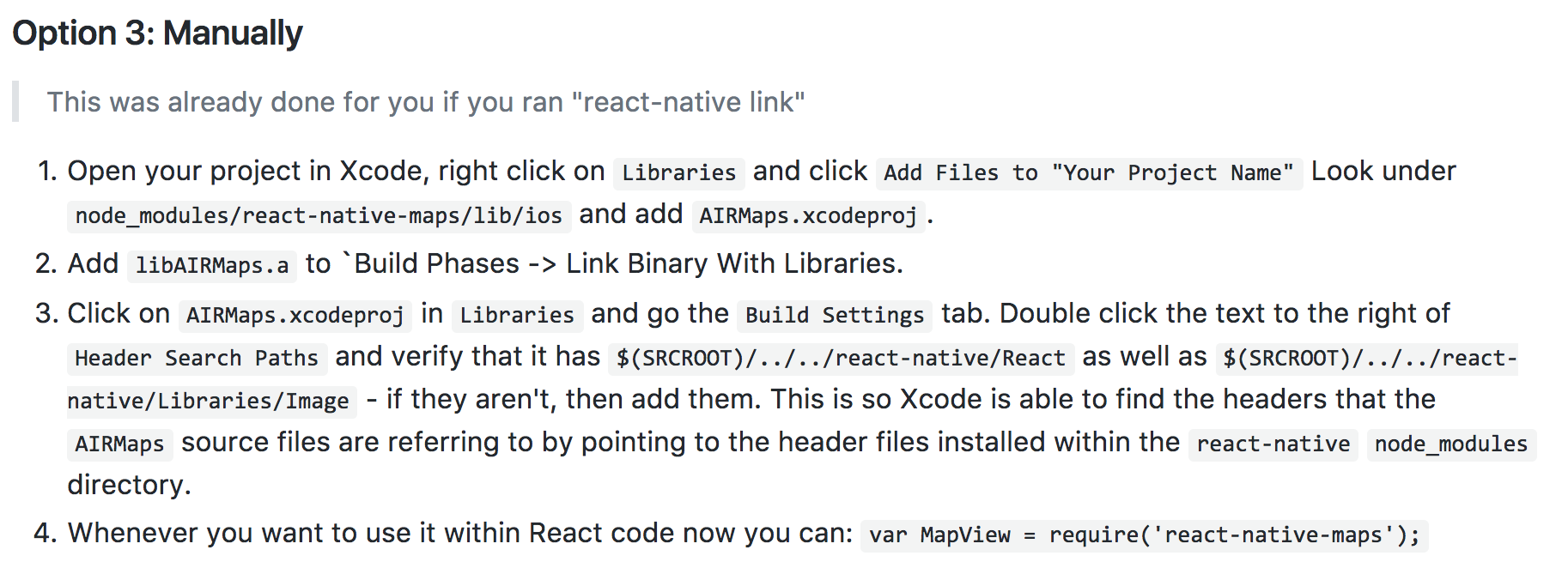 Ios Invariant Violation Requirenativecomponent Airmap Was Not Found In The Uimanager