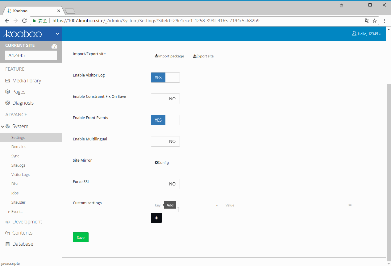 Add a UI interface to the module with a custom field name and value ...