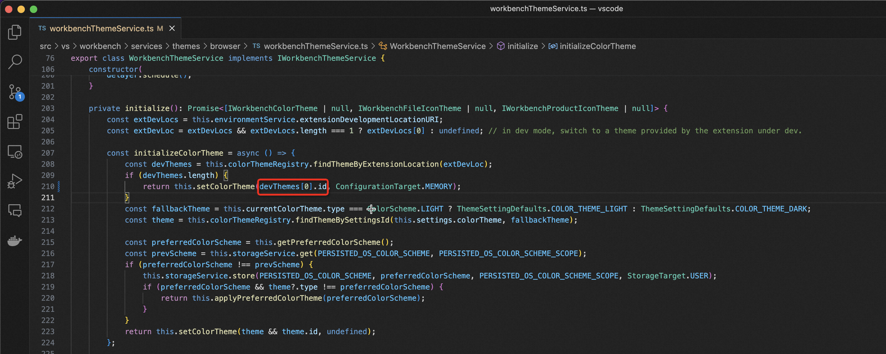 Select color theme according to current color theme in dev mode · Issue ...