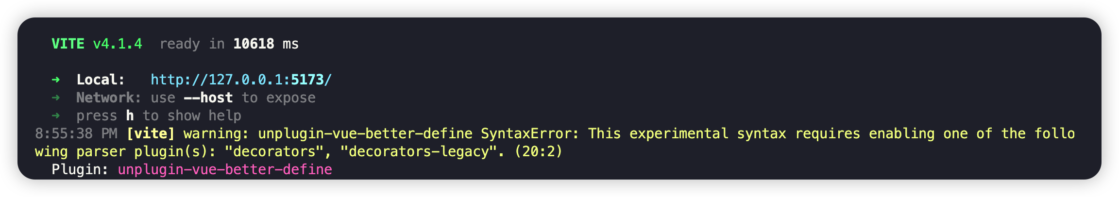 [Bug] SyntaxError: This experimental syntax requires enabling one of the following parser plugin ...