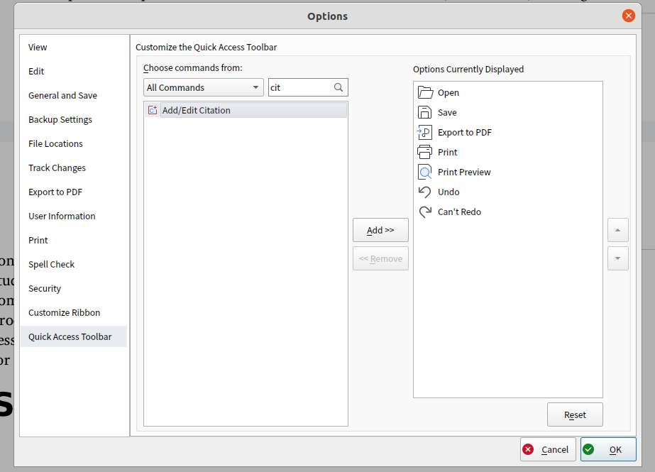Adding to Quick Access Toolbar · Issue #5 · tankwyn/WPS-Zotero · GitHub