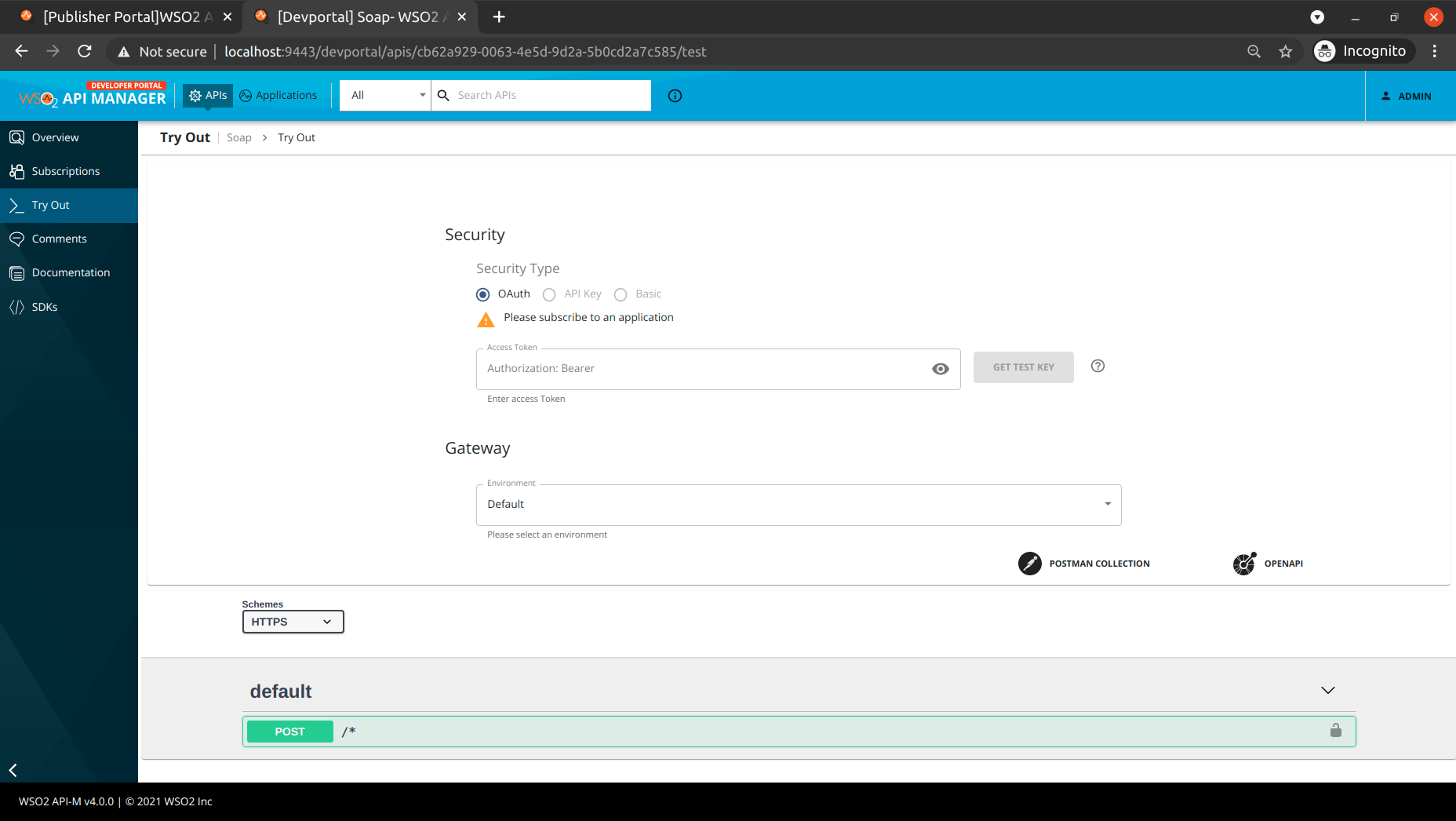 SOAP API try-out tab shows Postman collection instead of SoapUI · Issue ...