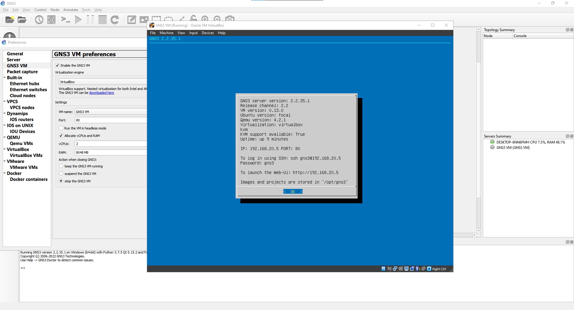 Gns3 V3 2 2 35 1 Cannont Connect With Vm 2 2 35 1 Greyed Out · Issue 3410 · Gns3gns3 Gui · Github 