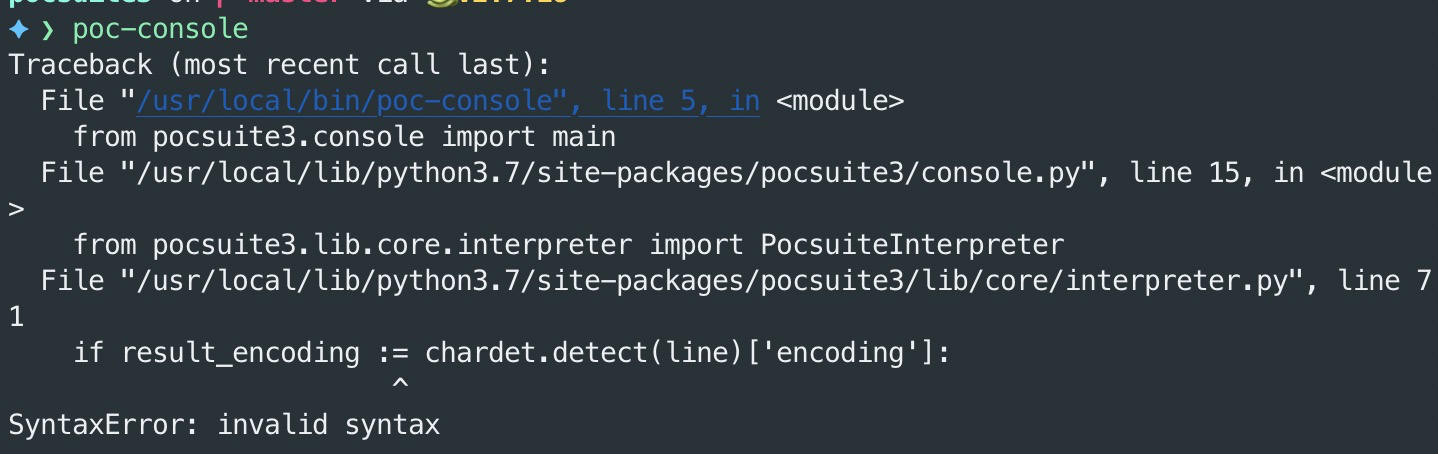 用pip安装的pocsuite3使用poc-console命令时报错 · Issue #158 · knownsec/pocsuite3 · GitHub