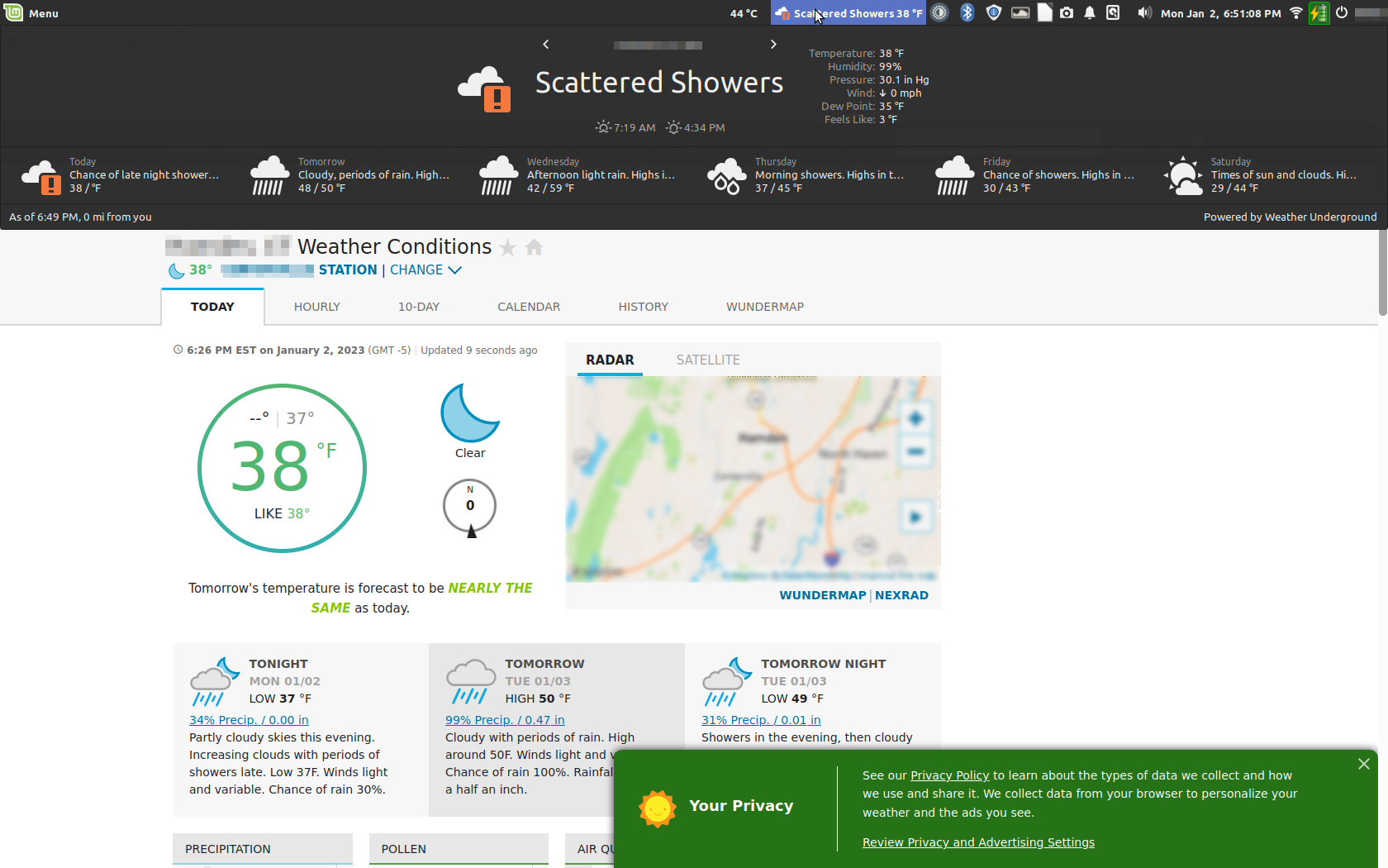 weather@mockturtl Conditions not matching Weather Underground website (plus "!" on icon) · Issue ...