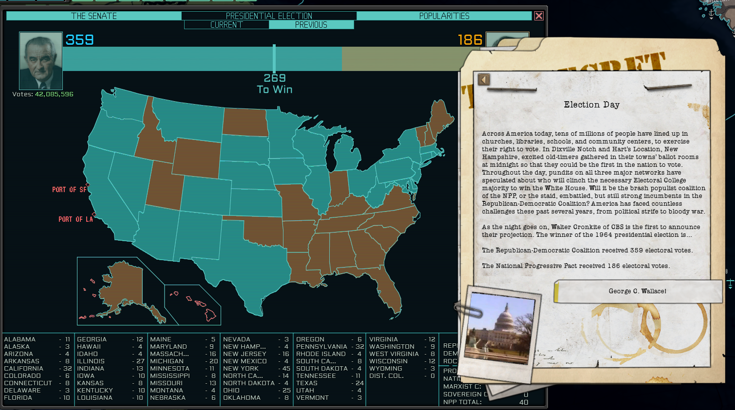 USA - Wallace presidency triggered on election loss · Issue #1465 · TNODevs/TNO-Bug-Tracker · GitHub