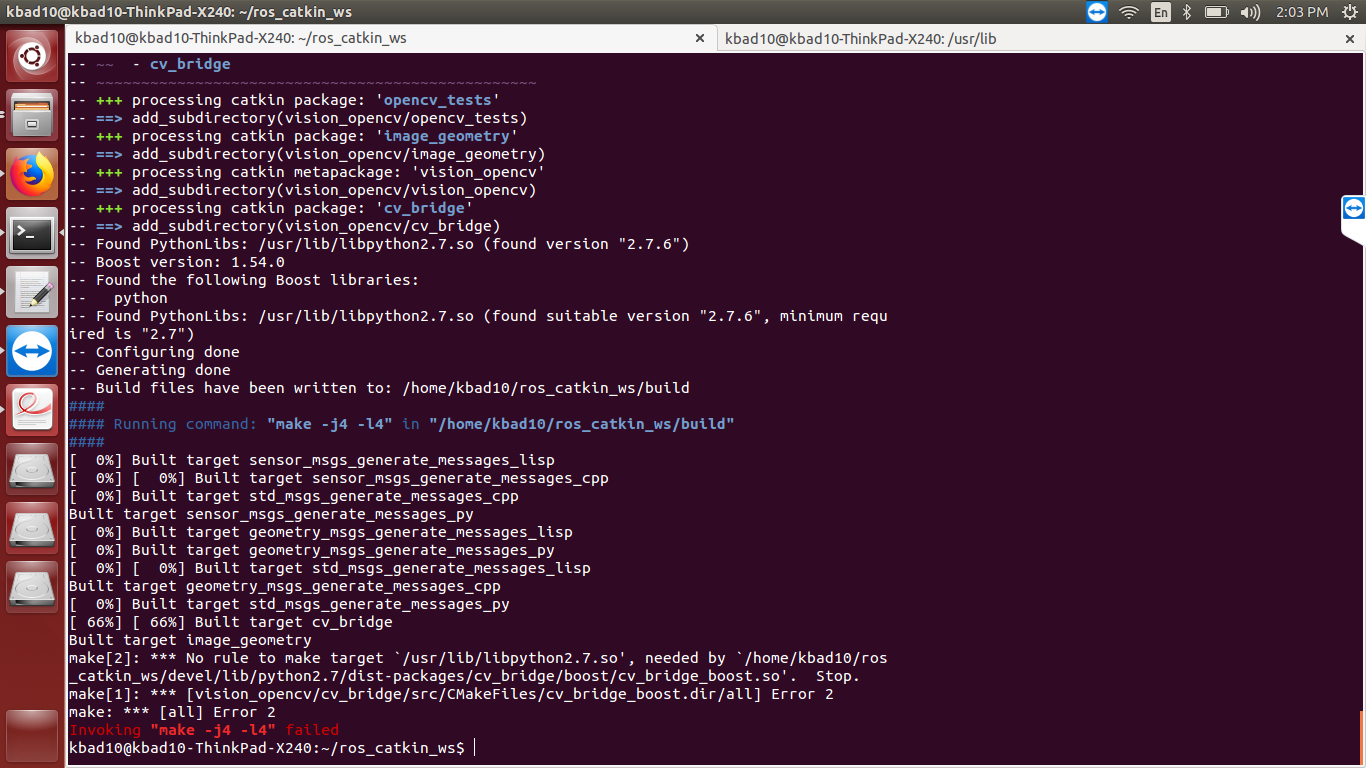 Error occured when CV Bridge compilation with Python 2.7 · Issue #238 · ros-perception/vision ...