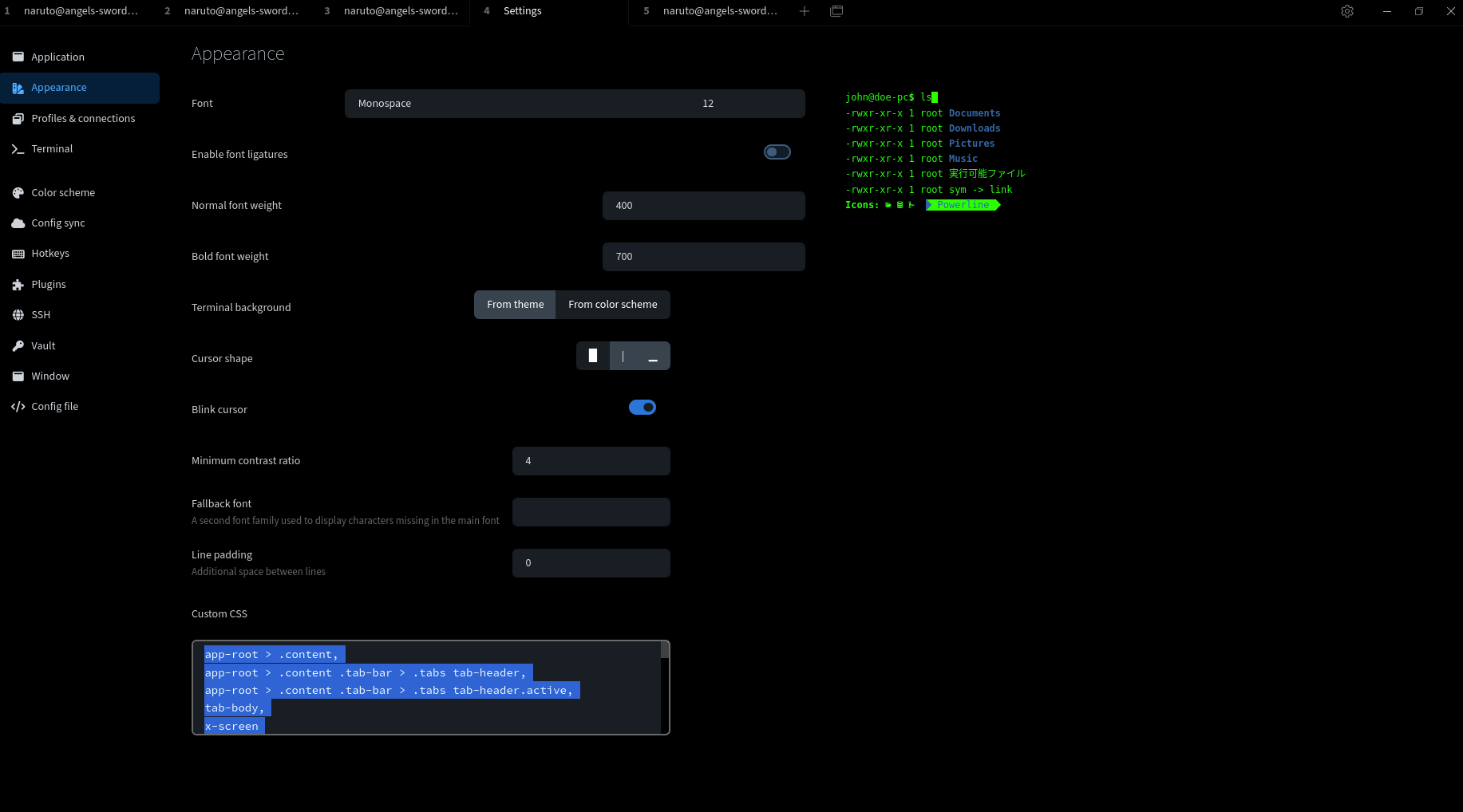 Custom styling · Issue #134 · Eugeny/tabby · GitHub