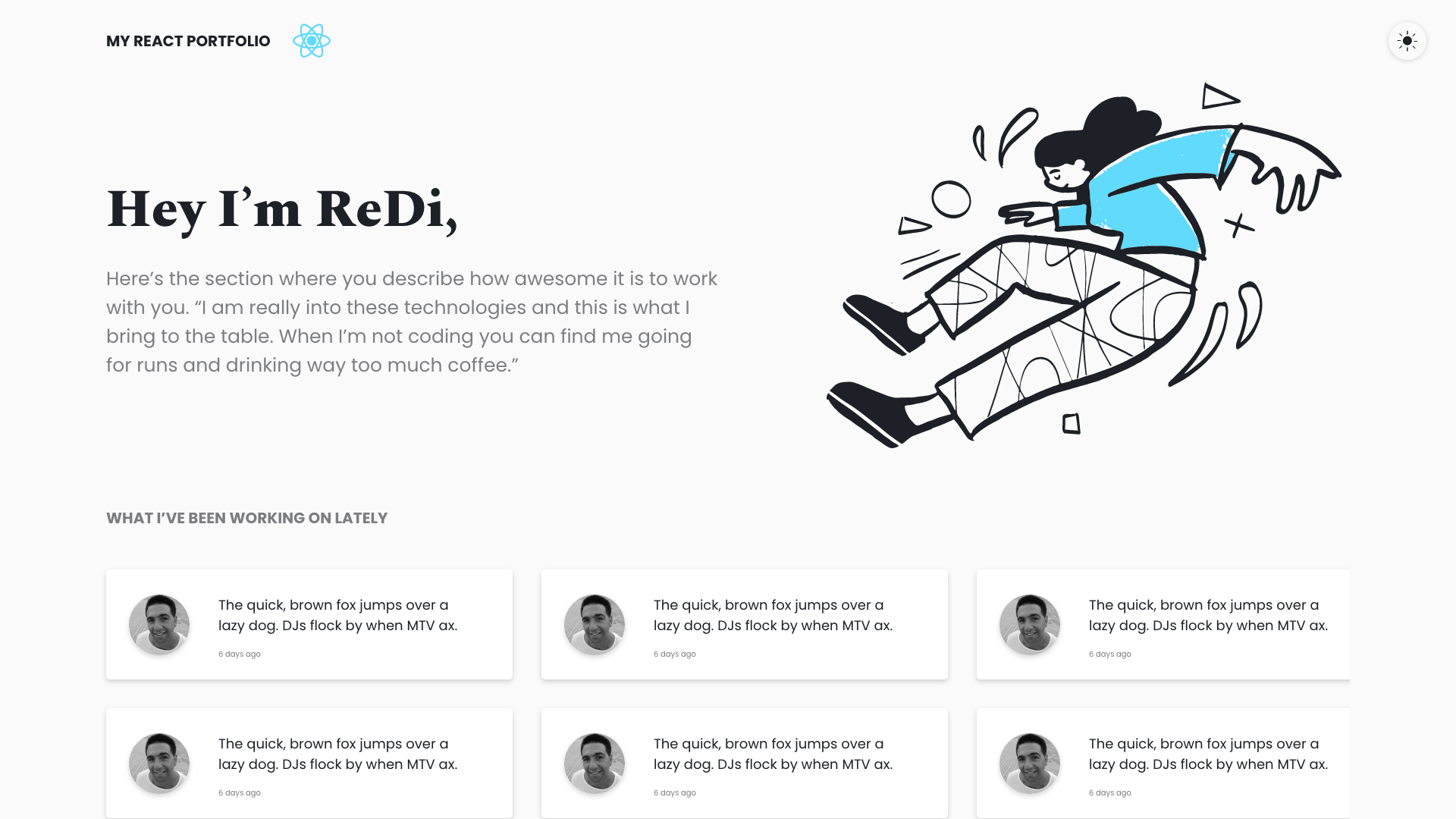 GitHub - typeoh/sample-portfolio: Sample Portfolio for React Students at ReDi School.