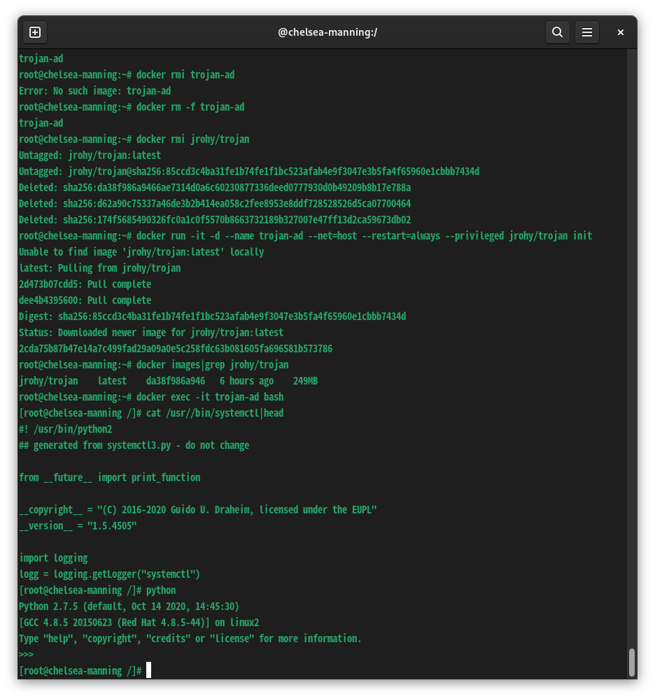在docker容器中安装trojan时有如下报错 · Issue #610 · Jrohy/trojan · GitHub