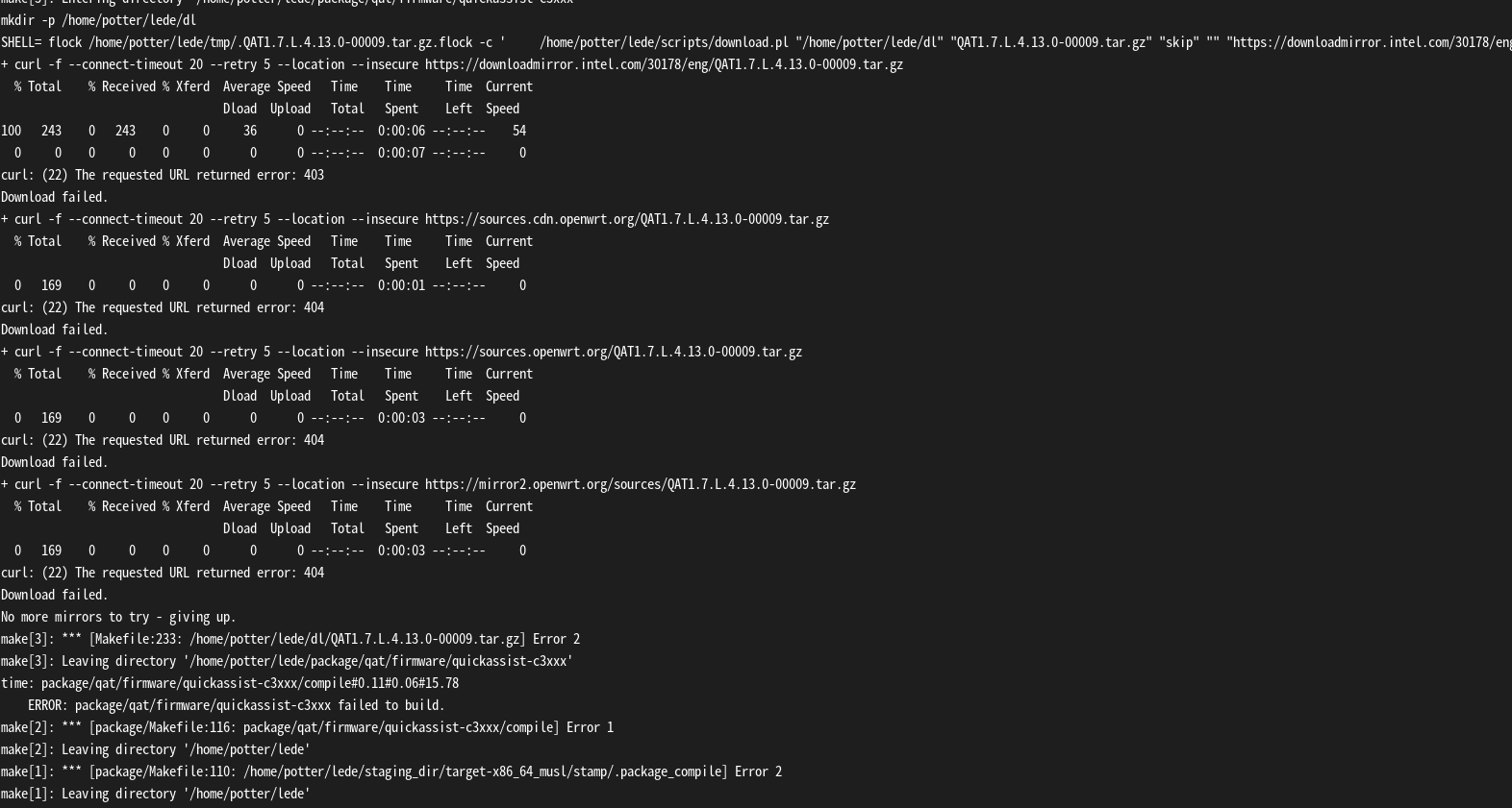 哦openssl-qat无法更新 · Issue #9292 · coolsnowwolf/lede · GitHub