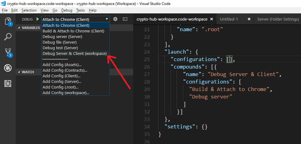 A workspace compound configuration is not visible in the Debug dropdown · Issue #43419 ...