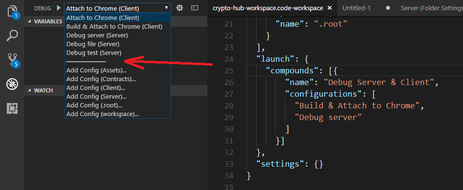 A workspace compound configuration is not visible in the Debug dropdown · Issue #43419 ...
