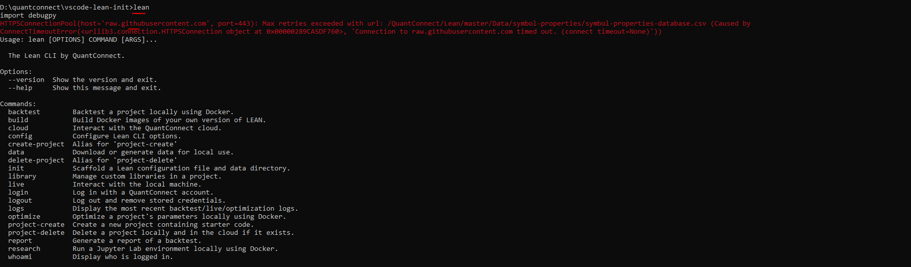 Fails to download SPDB files · Issue #272 · QuantConnect/lean-cli · GitHub