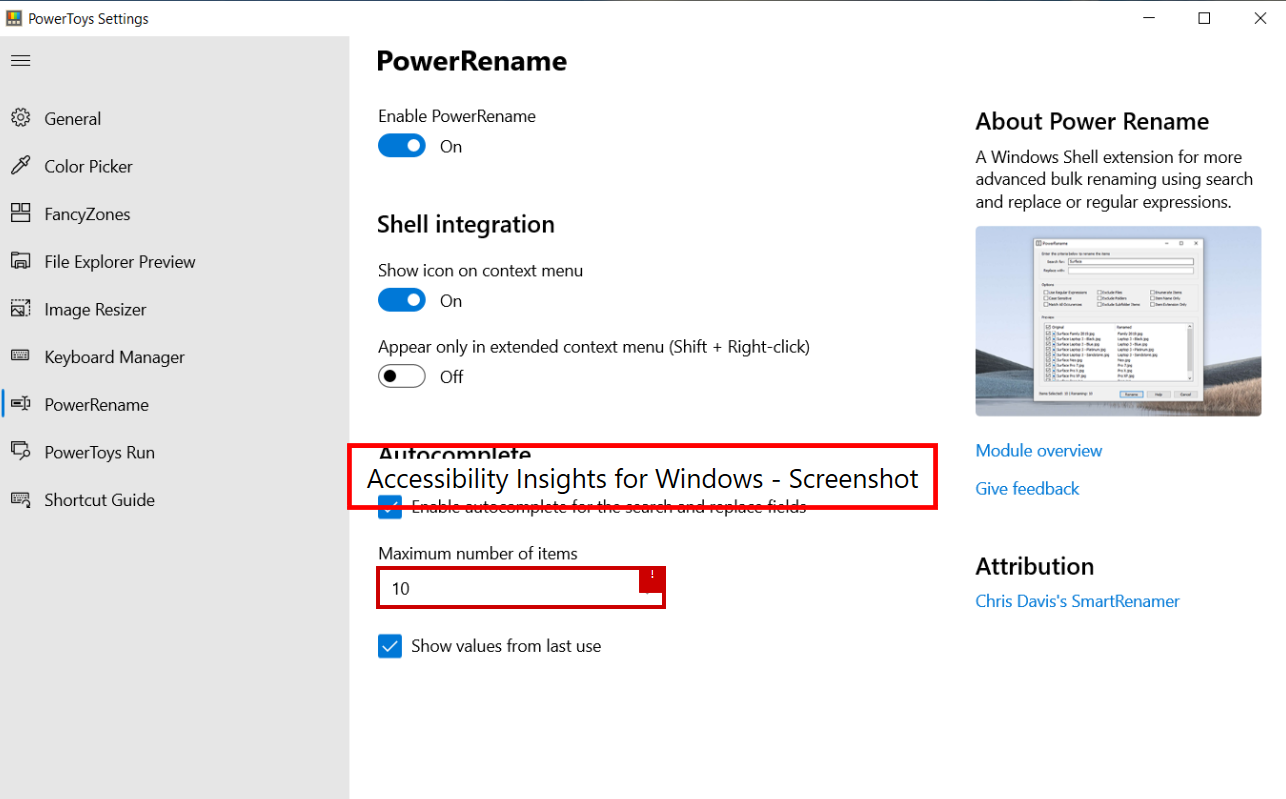 Settings - PowerRename - Accessibility Issues · Issue #5737 · microsoft/PowerToys · GitHub