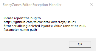 Error loading custom layouts with FancyZones · Issue #3193 · microsoft/PowerToys · GitHub