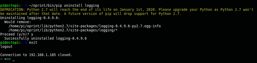 Cannot upgrade to 1.7.0 · Issue #4255 · OctoPrint/OctoPrint · GitHub