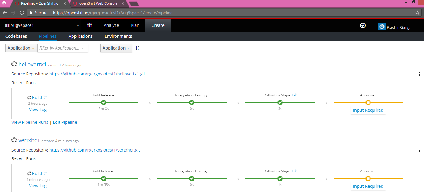 Running build info inconsistencies between various pages · Issue #509 · openshiftio/openshift.io ...