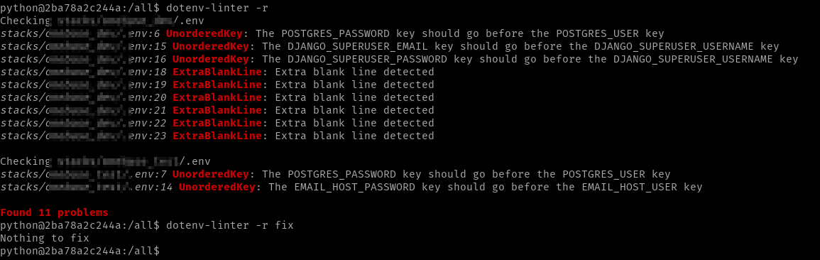 recursive fix finds no files · Issue #498 · dotenv-linter/dotenv-linter · GitHub