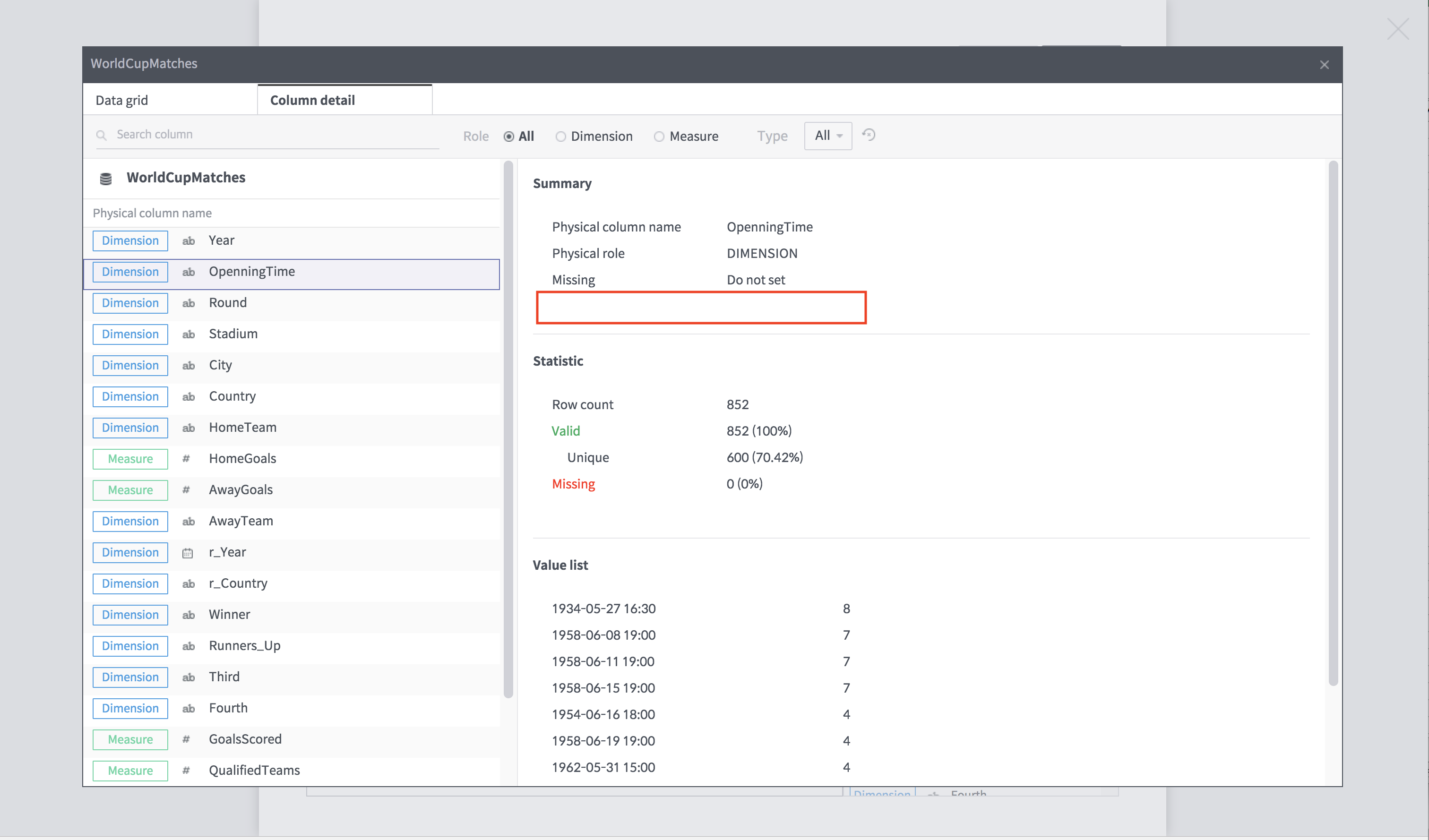 Metadata Information Is Missing On Data Source Detail Popup When Creating Dashboard · Issue 173