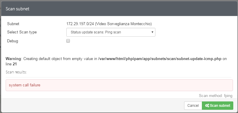 Problem With phpipam discoverycheck.php · Issue #1157 · phpipam/phpipam · GitHub