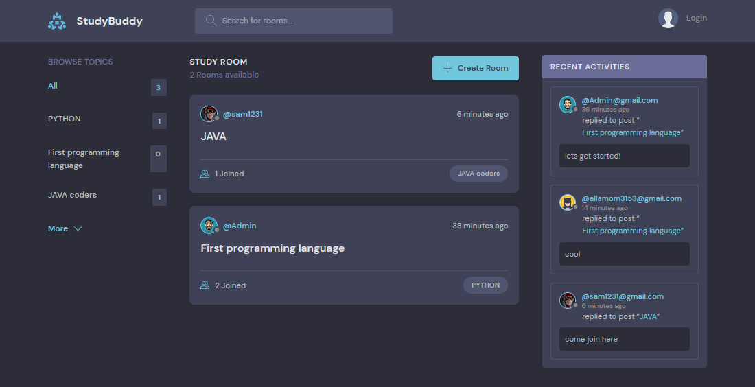 GitHub - allamom3153/StudyBuddy: a website created using django framework