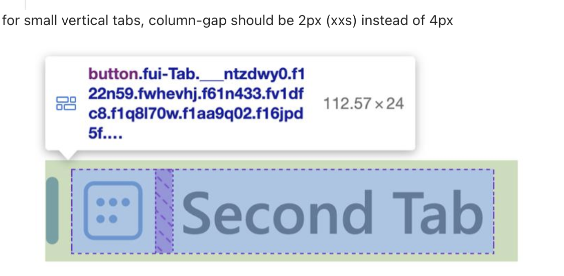 react-tabs: for small vertical tabs, column-gap should be 2px (xxs ...