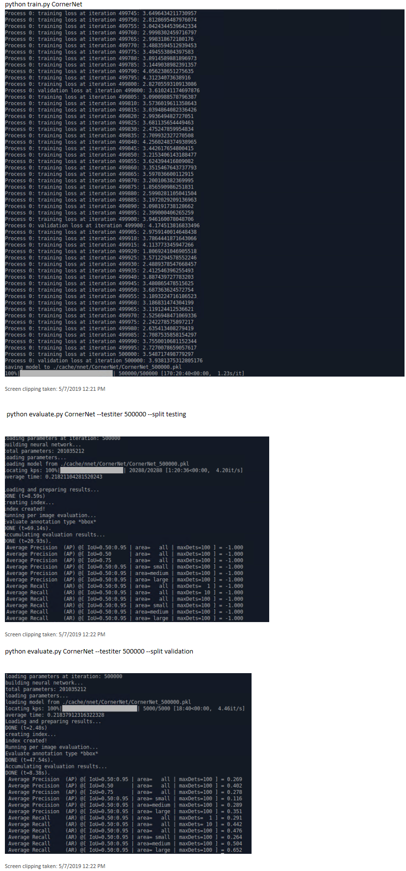 train CornetNet and performance. · Issue #57 · princeton-vl/CornerNet-Lite · GitHub