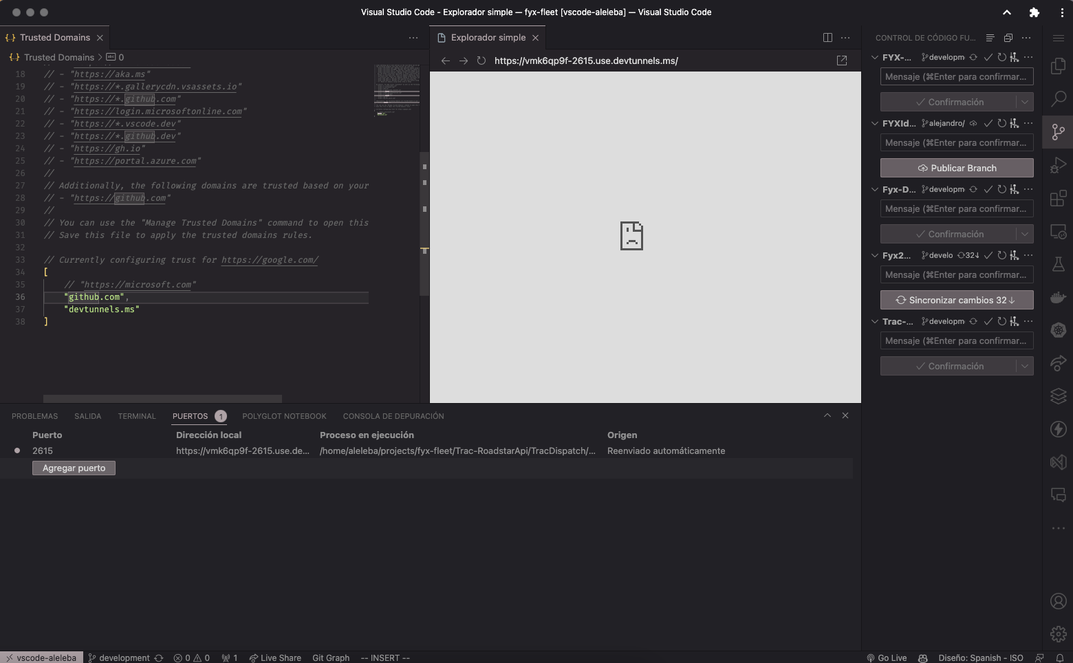 Simple Browser not working with tunnel port forwarding on vscode.dev · Issue #8800 · microsoft ...