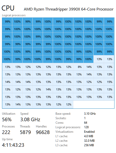 WSL2/Ubuntu-20.04 accessing 64 threads out of available 128 ...