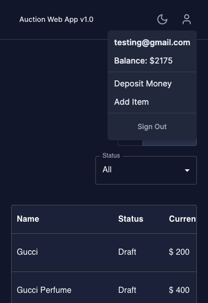 GitHub - jaymendez/auction-app