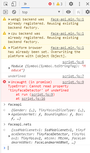 faceapi.nets is undefined · Issue #665 · justadudewhohacks/face-api.js · GitHub