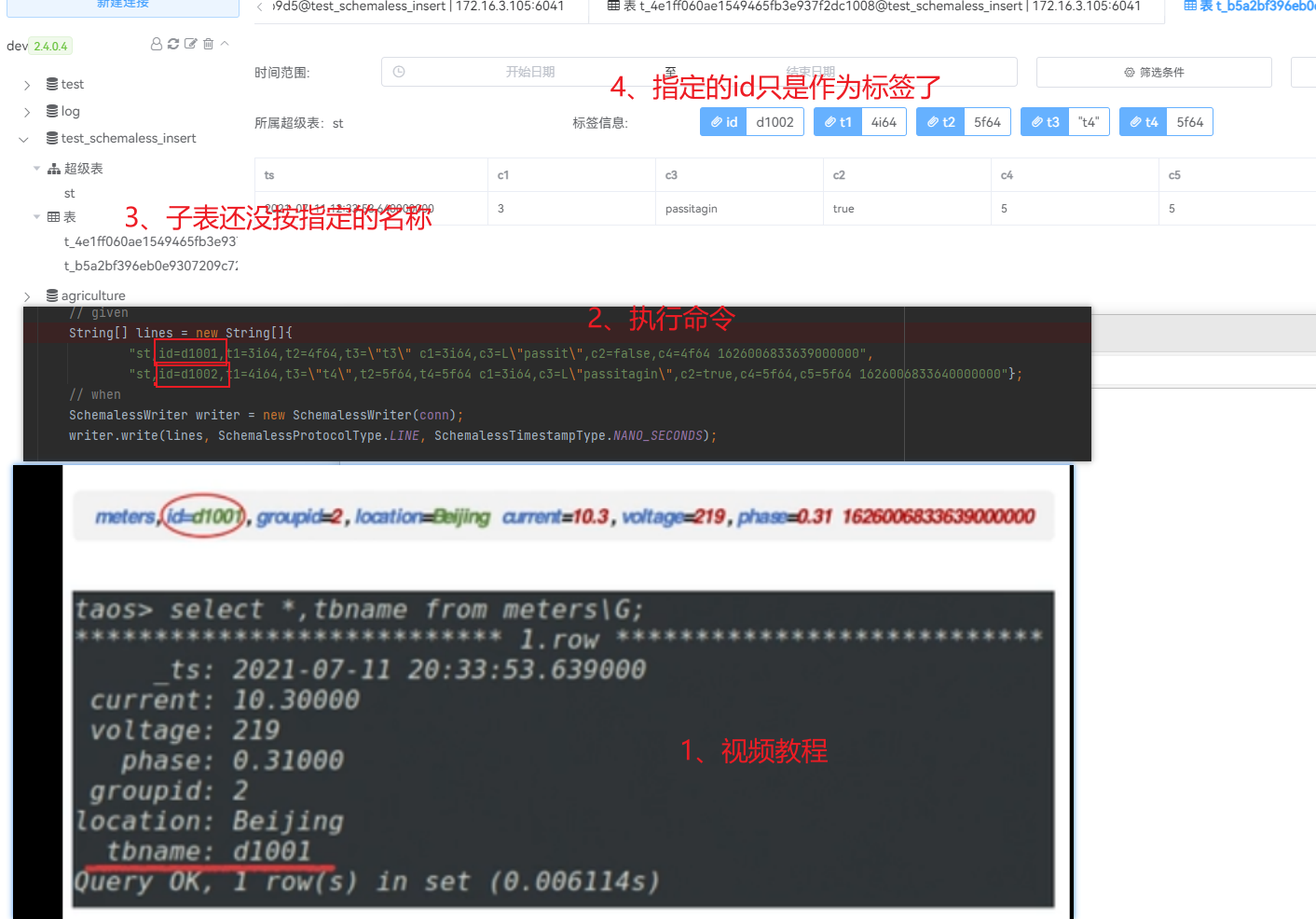 Schemaless Using Jdbc To Write The Subtable Cannot Be Defined · Issue 10183 · Taosdata Tdengine