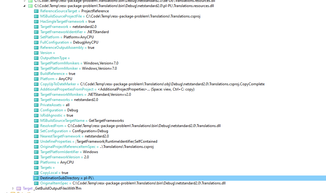 [Bug]: Satellite assemblies from projectreference not packed by using "GeneratePackageOnBuild ...