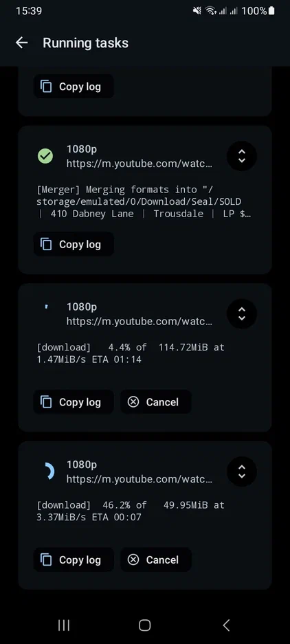 [Feature Request] Suggestions for 'Running tasks' page · Issue #525 · JunkFood02/Seal · GitHub