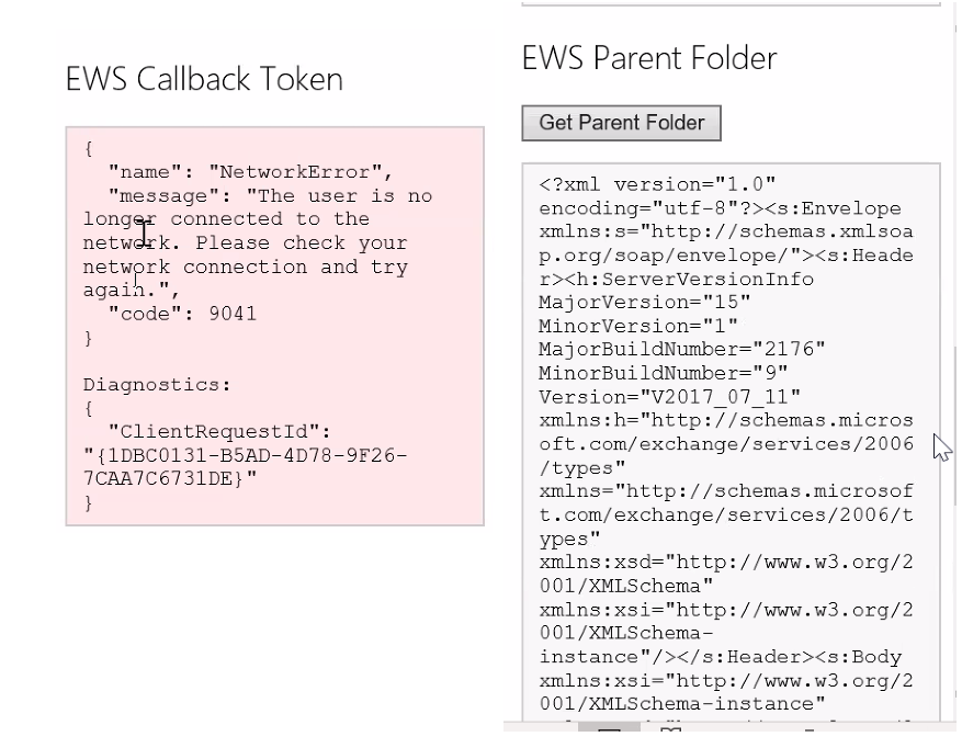 Incorrect EWS URL used to attempt to obtain token when Exchange ...