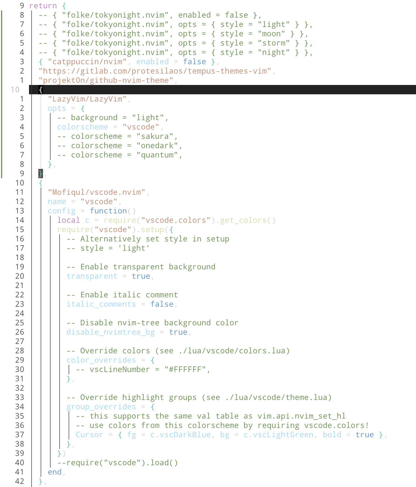 bug: Colors of Mofiqul/vscode.nvim look washed-out · Issue #863 · LazyVim/LazyVim · GitHub