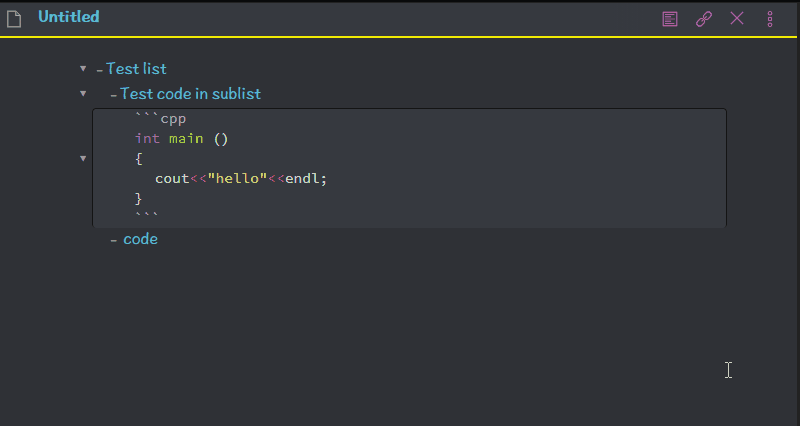 [BUG] Create new line in code blocks in a sublist, there is unexpected ...
