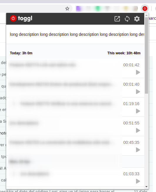 Long Description Pushes Stop Button and Duration Out Of View · Issue #1381 · toggl/track ...