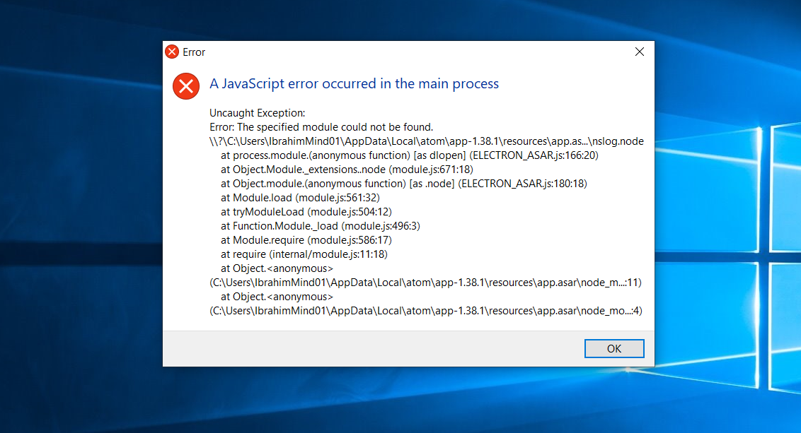 I Cant Run Atom · Issue 19540 · Atomatom · Github 