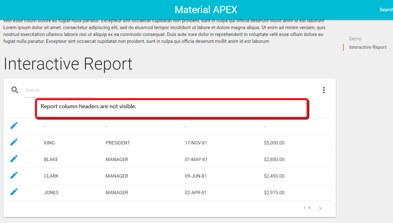 IR column headers disappear when scrolling through a page with region display selector · Issue ...