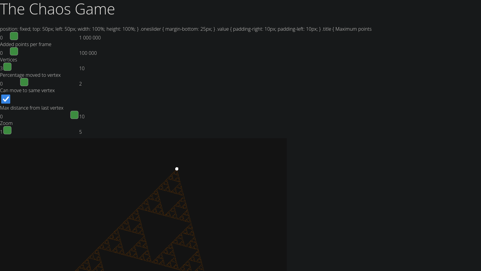123.1 Chaos Game by kfahn22 · Pull Request #351 · CodingTrain/thecodingtrain.com · GitHub