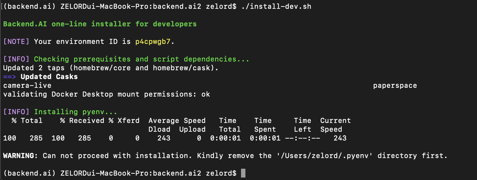 When Installing Install Dev Sh In Macos Environment If Pyenv Is Not