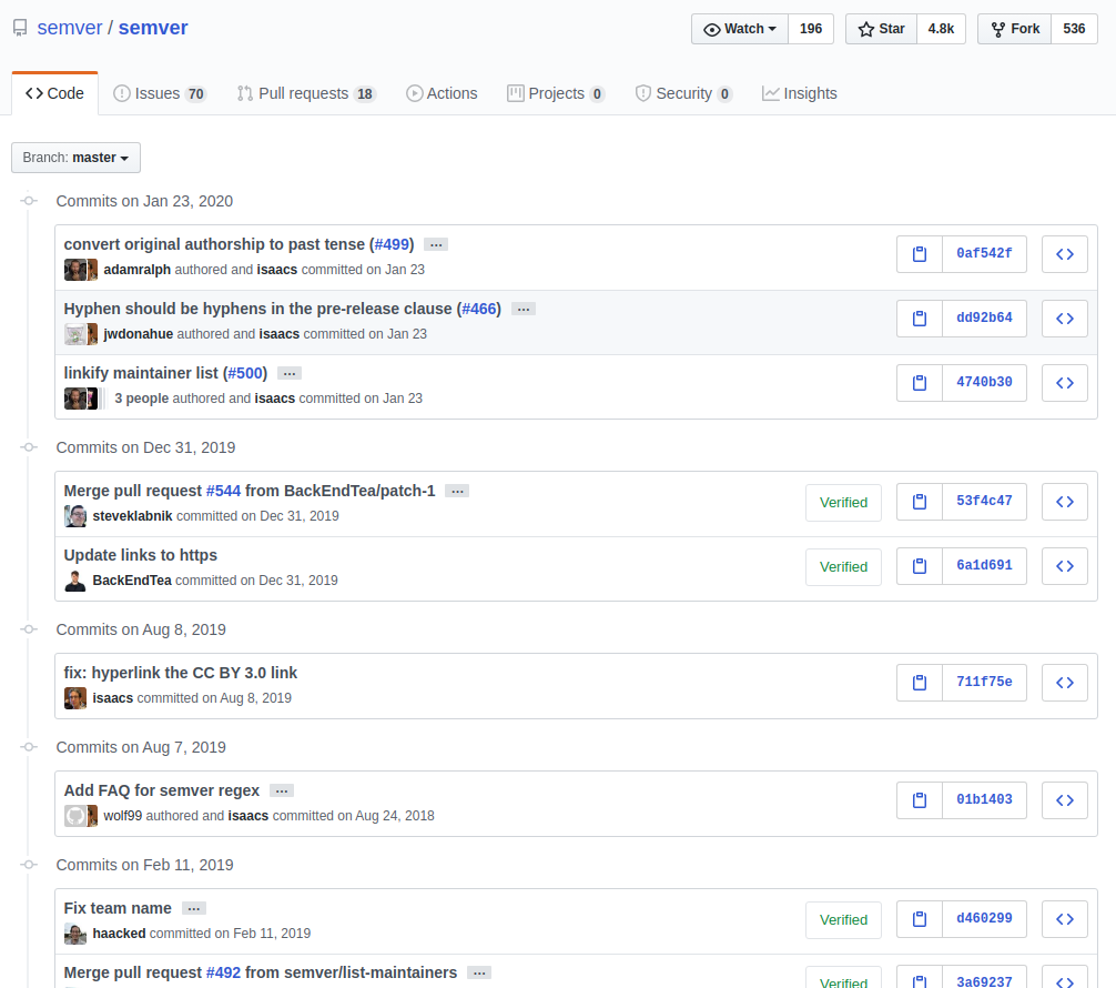 Revive SemVer projects · Issue #573 · semver/semver · GitHub