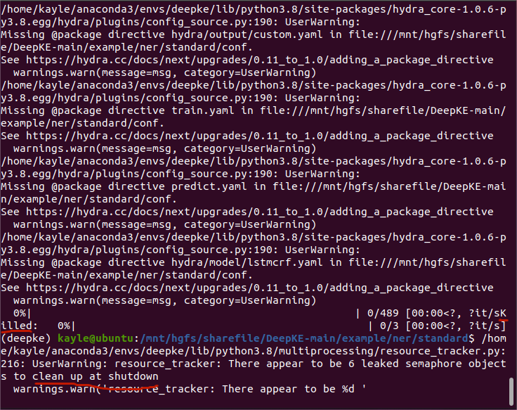 ner/standard进行lstmcrf，出现进程kill · Issue #224 · zjunlp/DeepKE · GitHub